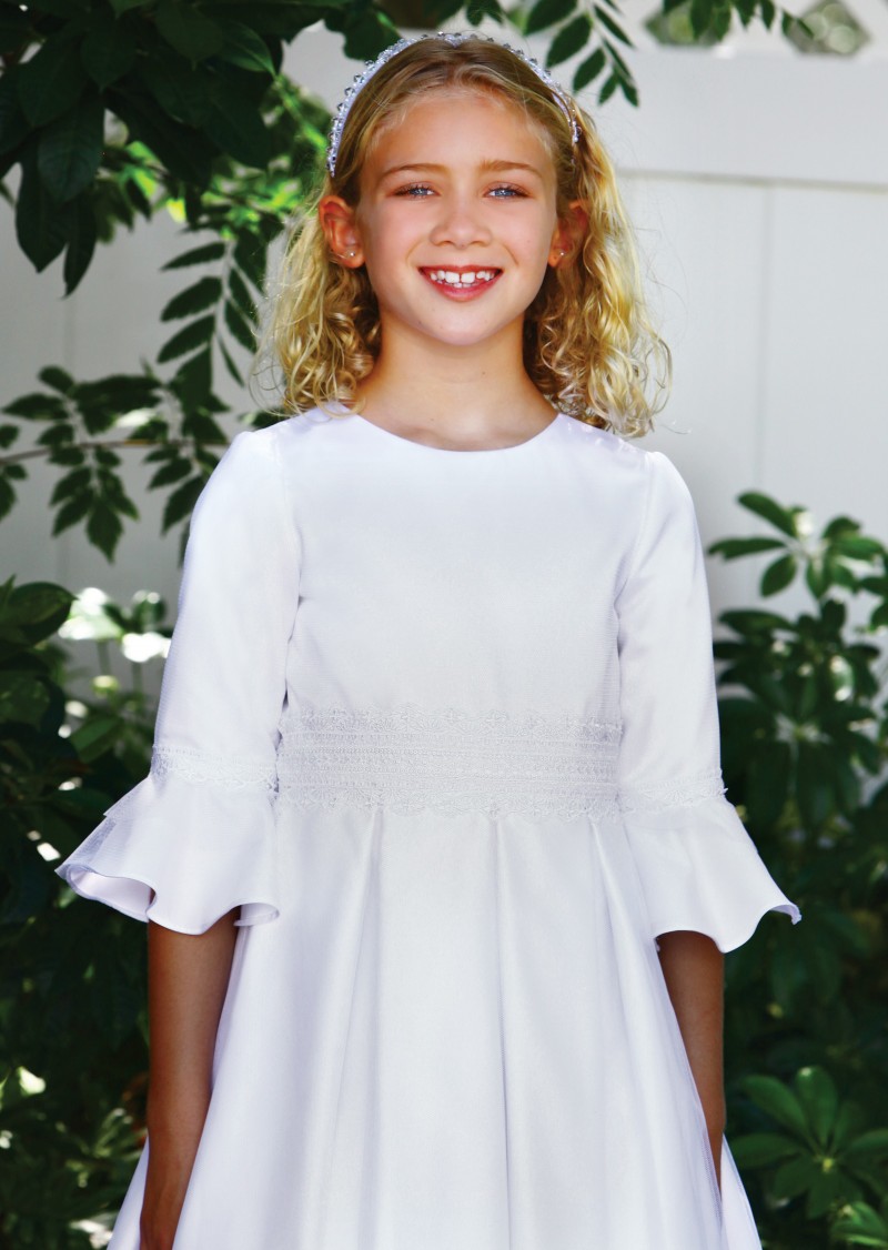 Sarah Louise Classic White Communion Dress - Style 090075