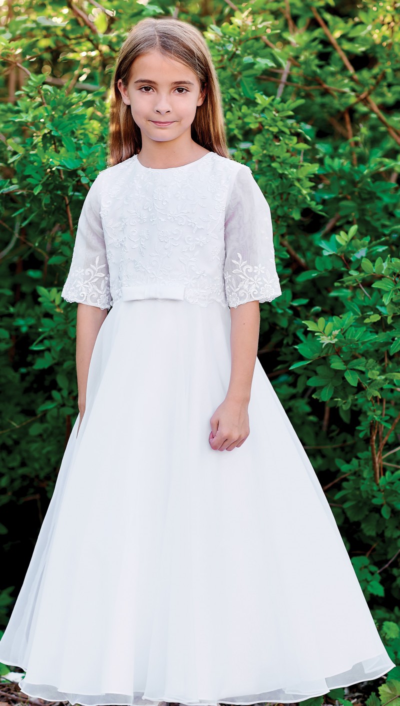 Sarah Louise Classic White Communion Dress - Style 090077
