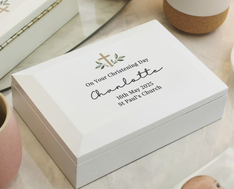 Personalised First Communion Wooden Keepsake Jewellery Box