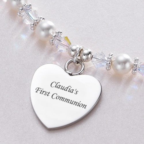 First Holy Communion Necklace - Preciosa Crystals & Pearls.