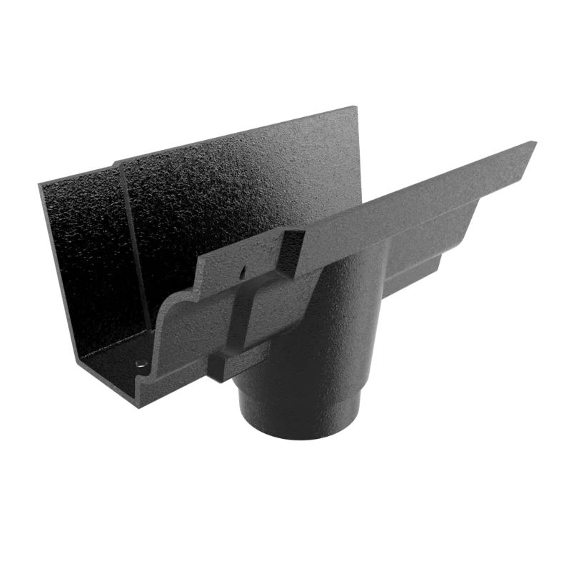 100mm Moulded No 46 Ogee Cast Aluminium Gutter Outlet 76mm Round - Cast ...