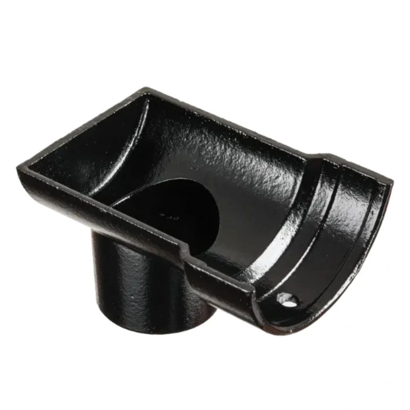 5 Inch (125mm) Half Round Cast Iron Gutter External End Outlet 2.5 Inch ...