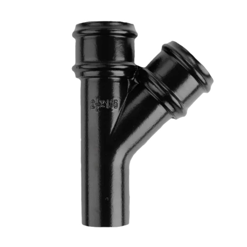 3 Inch (75mm) Round Cast Iron Downpipe Branch 135 Degrees - Cast Iron ...