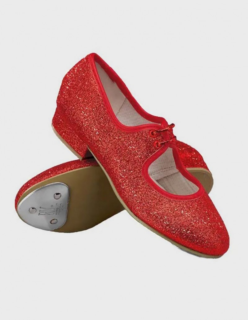 Roch Valley Dorothy Ruby Red Glitter Low Heel Tap Shoes